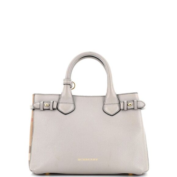 Burberry | Bags | Burberry Banner Tote Leather And House Check Canvas ...